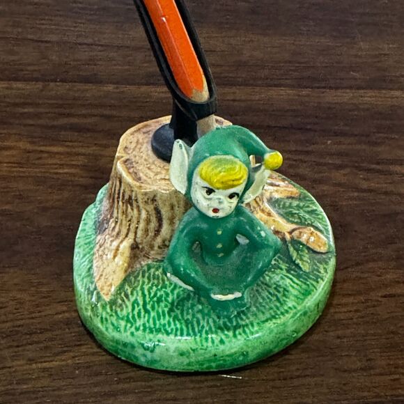 Office | Vintage Pixie Elf Pen Pencil Holder Desk Accessory Very Rare ...